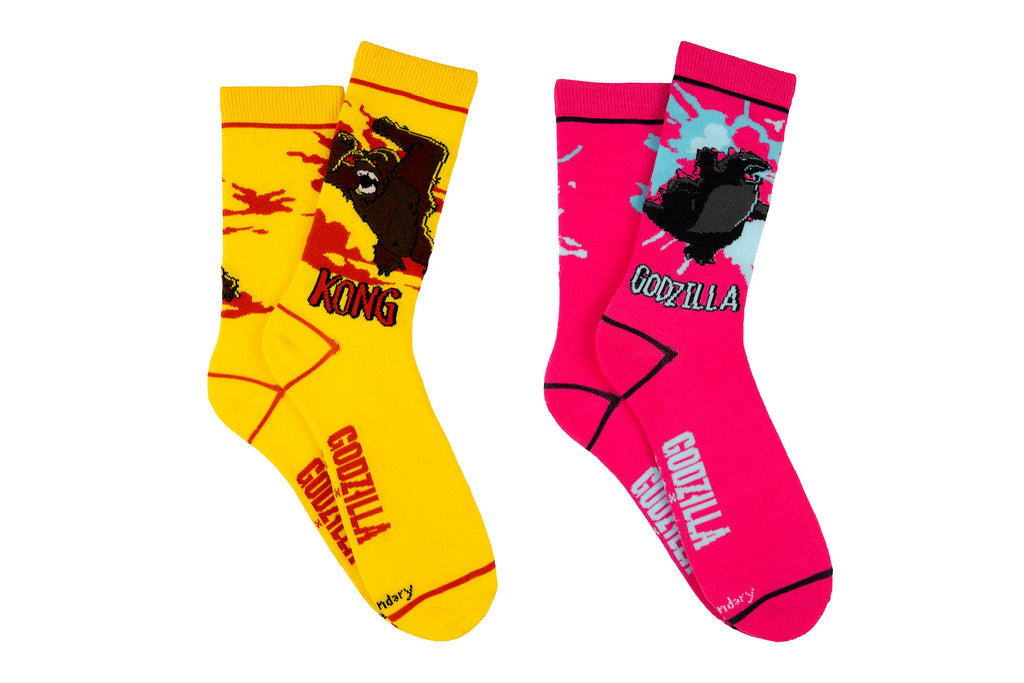 Godzilla x Kong Brights Character Crew Socks – 2-Pack – Everything Legwear