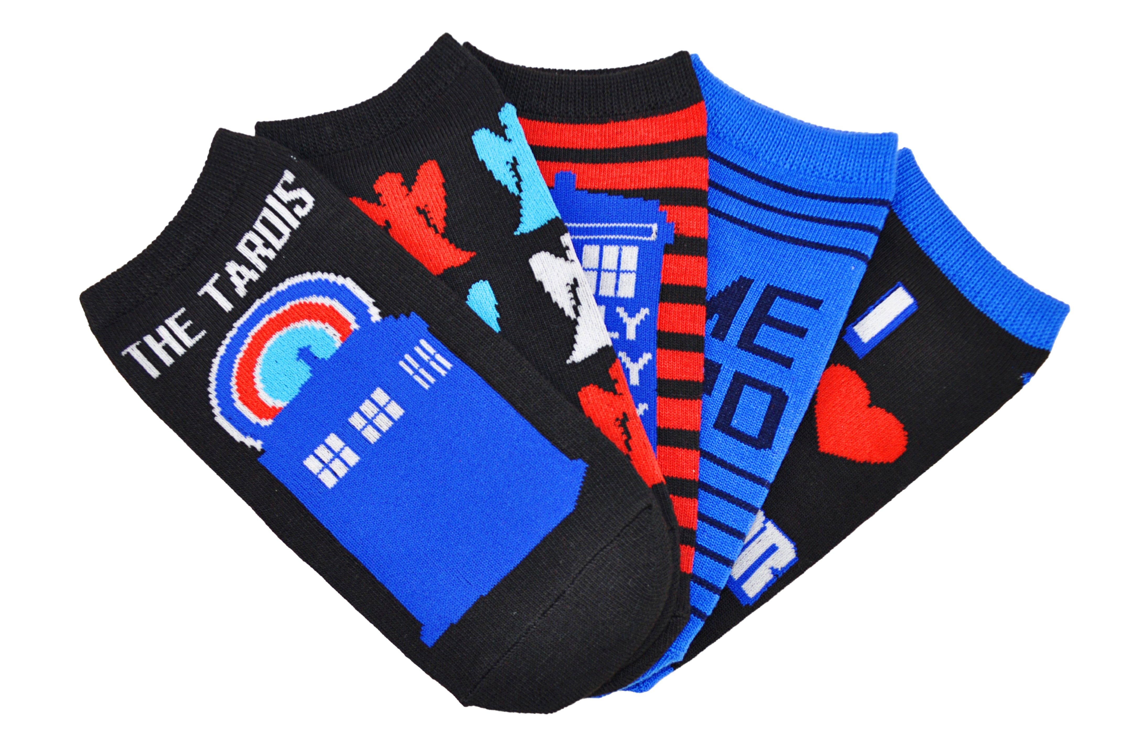 Doctor Who Classic 5 Pair Pack Lowcut Socks – Everything Legwear