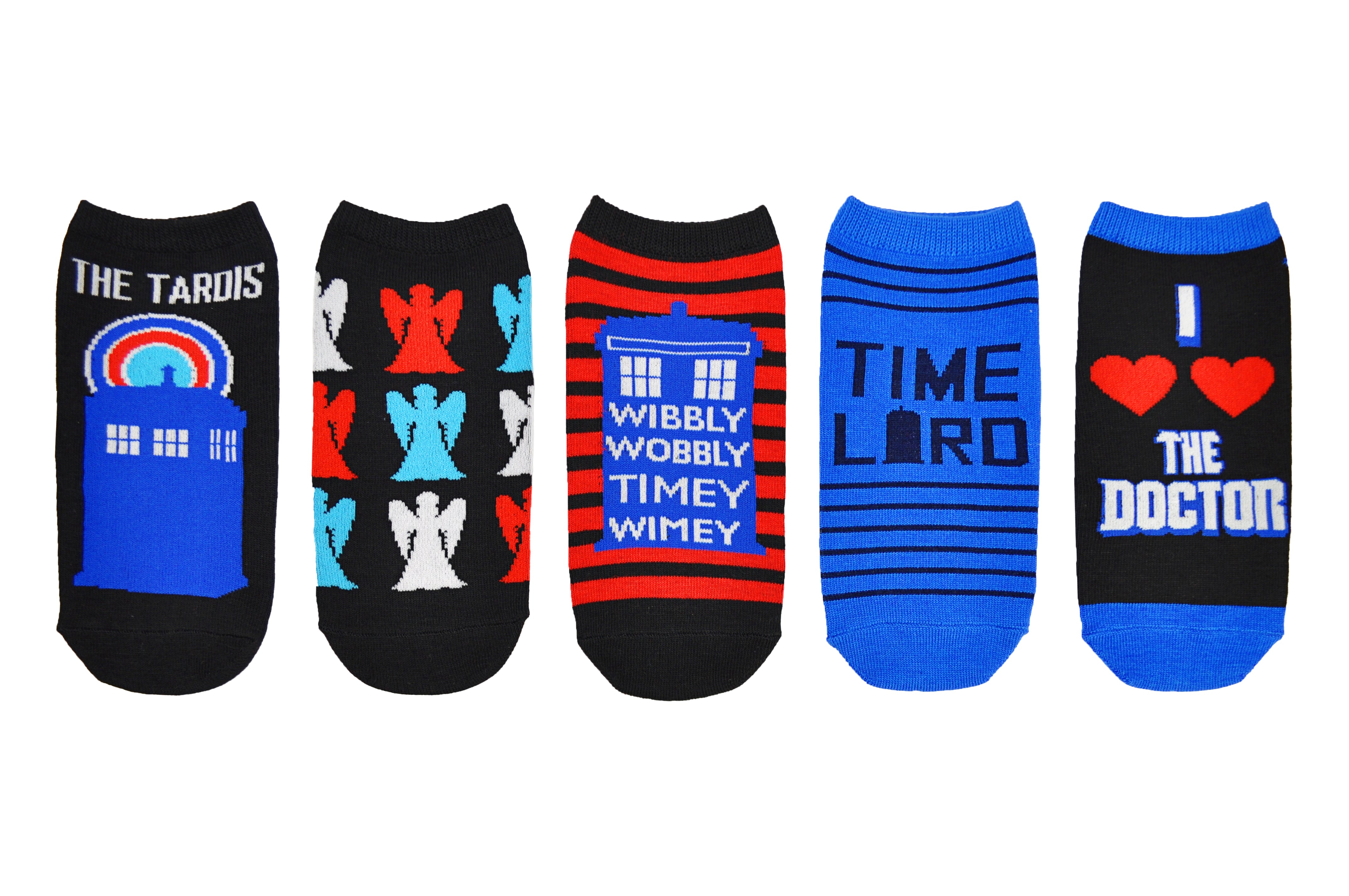 Doctor Who Classic 5 Pair Pack Lowcut Socks – Everything Legwear