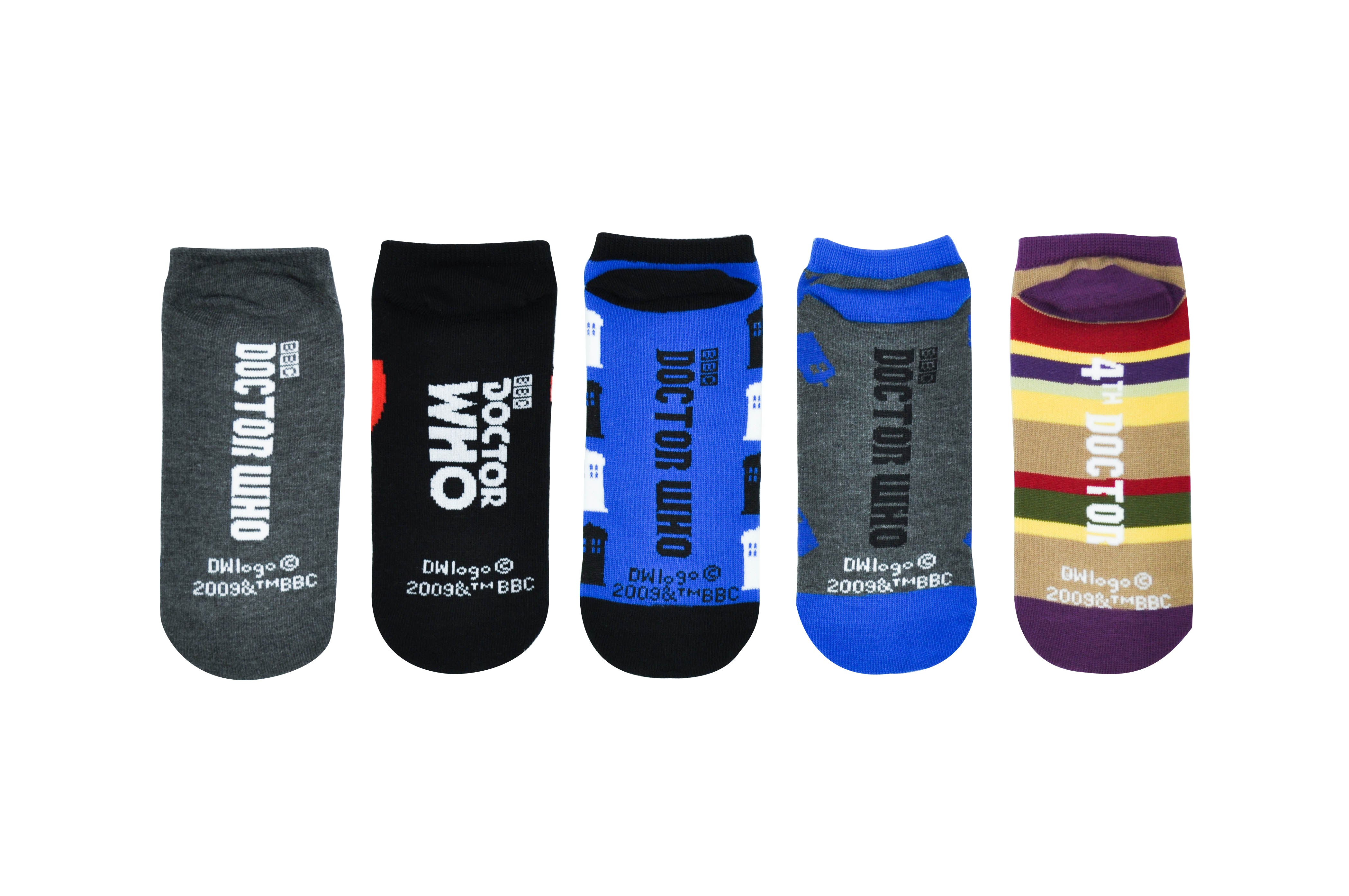 Doctor Who TARDIS Union Jack Low-Cut Sock Set - 5-Pack – Everything Legwear