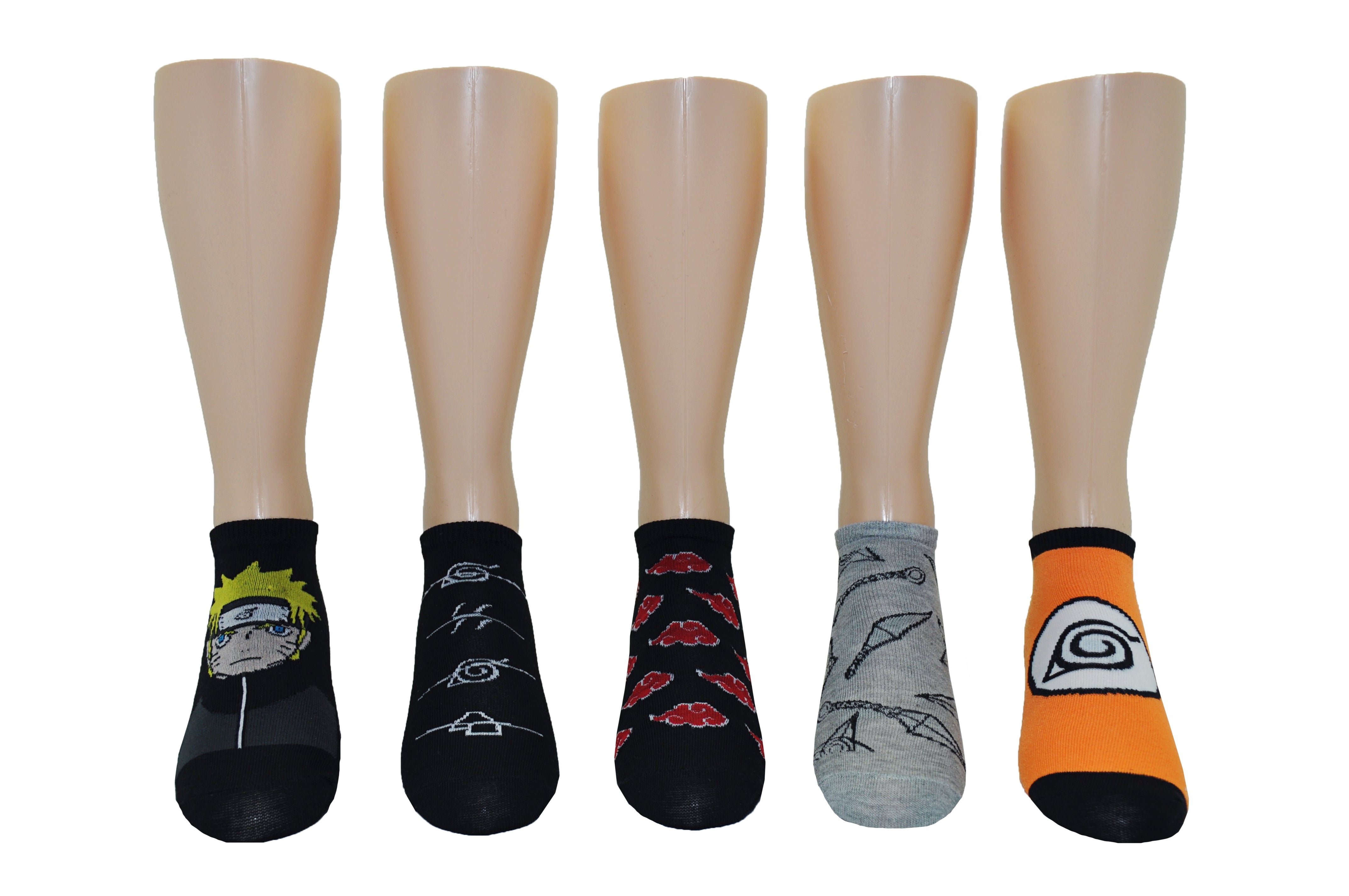 Naruto Shippuden Symbols 5 Pair Pack of Lowcut Socks – Everything Legwear